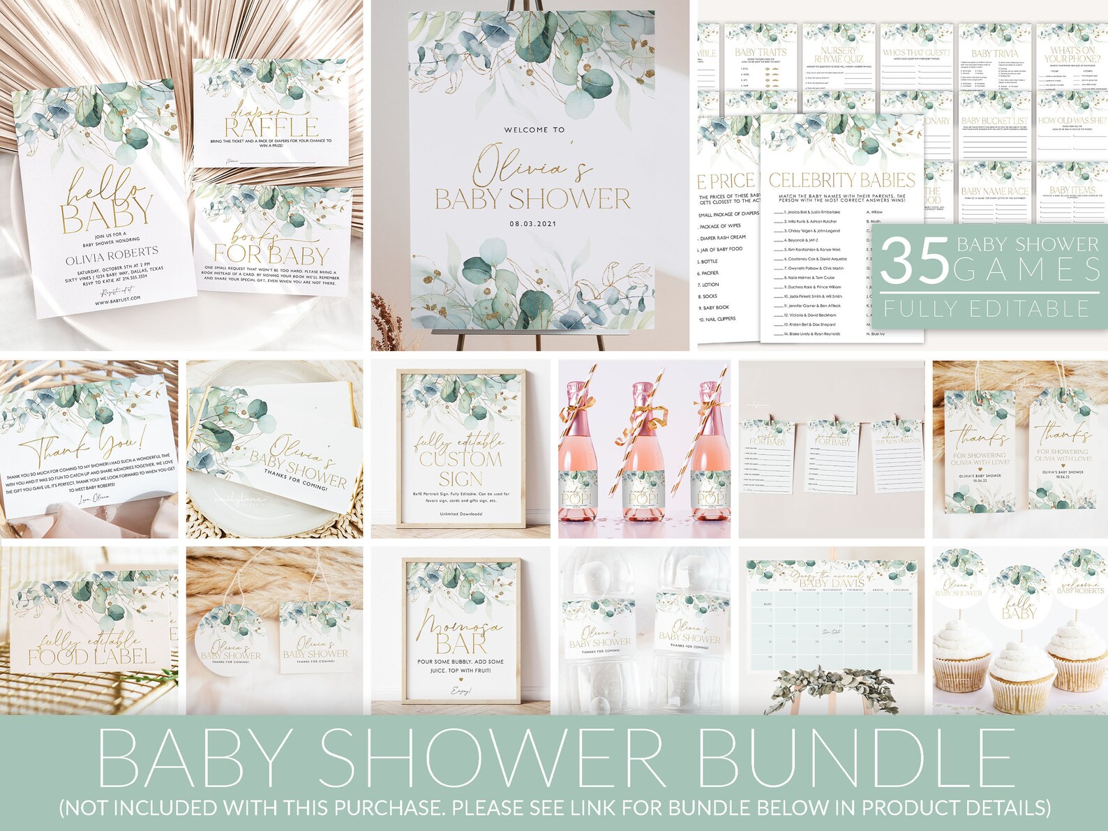 Greenery Editable Sign Custom 8x10 Sign Greenery Baby Shower - Etsy