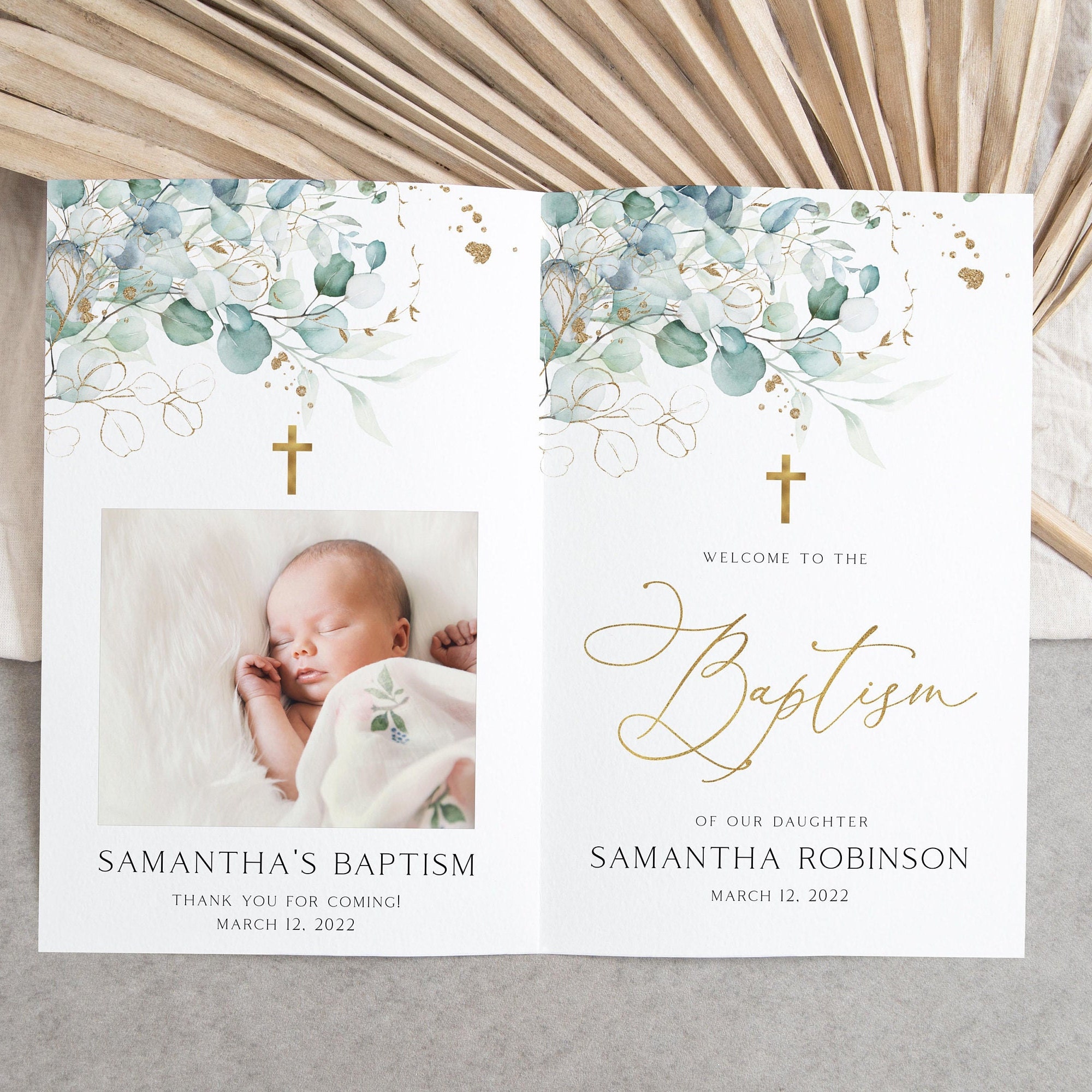 Baptism Programs Printable Christening Program Template - Etsy
