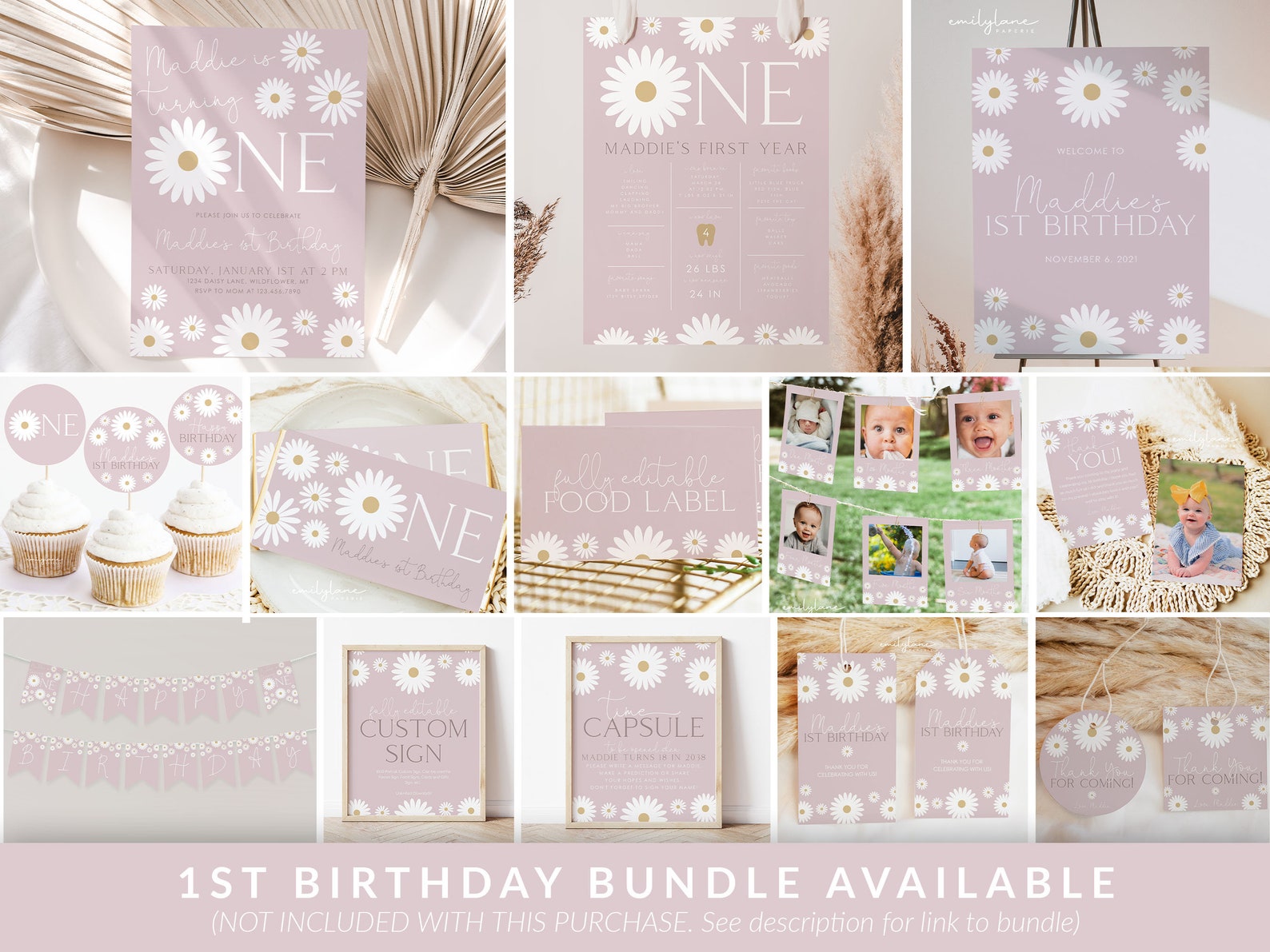Daisy Birthday Invitation Daisy 1st Birthday Invite Daisy | Etsy