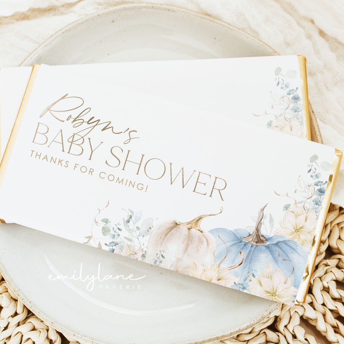 Pumpkin Chocolate Bar Wrapper Blue Candy Bar Wrapper - Etsy