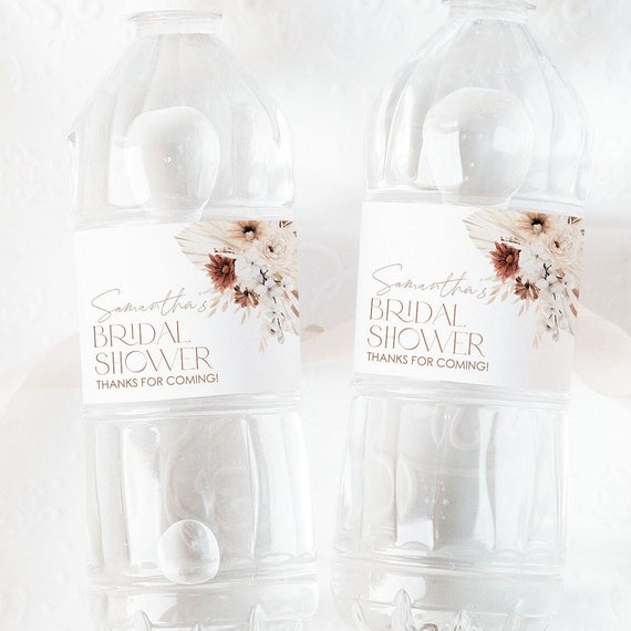 Boho Water Bottle Label Bridal Shower Water Label Printable | Etsy