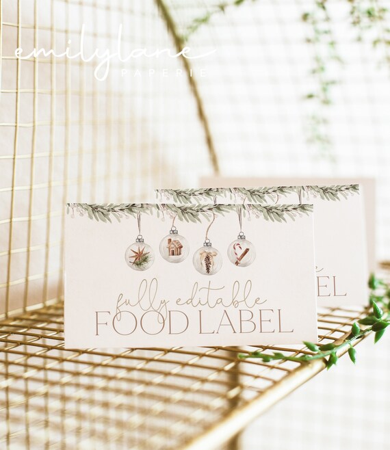 Christmas Food Label Template Christmas Cookies Food Label