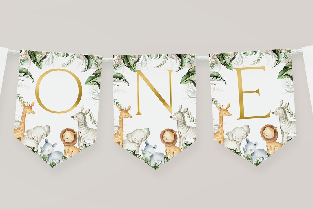 Wild One High Chair Banner Printable, 1st Birthday Banner for High ...
