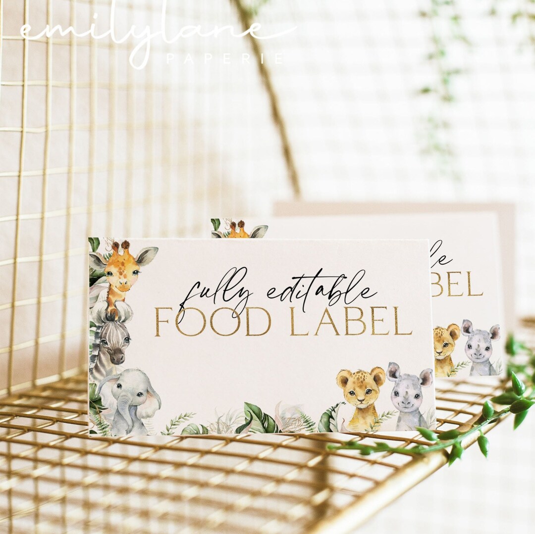 Editable Food Labels, Wild One Food Label Card, Safari Birthday Food ...