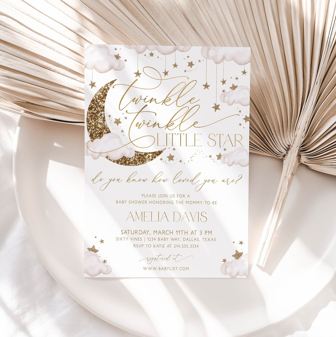 Twinkle Twinkle Star Baby Shower Invitation, Star Baby Shower ...