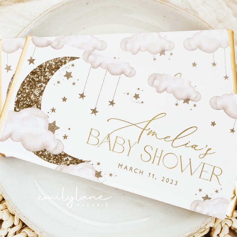 Gold Moon Stars Chocolate Bar Wrapper Over the Moon Candy Bar - Etsy