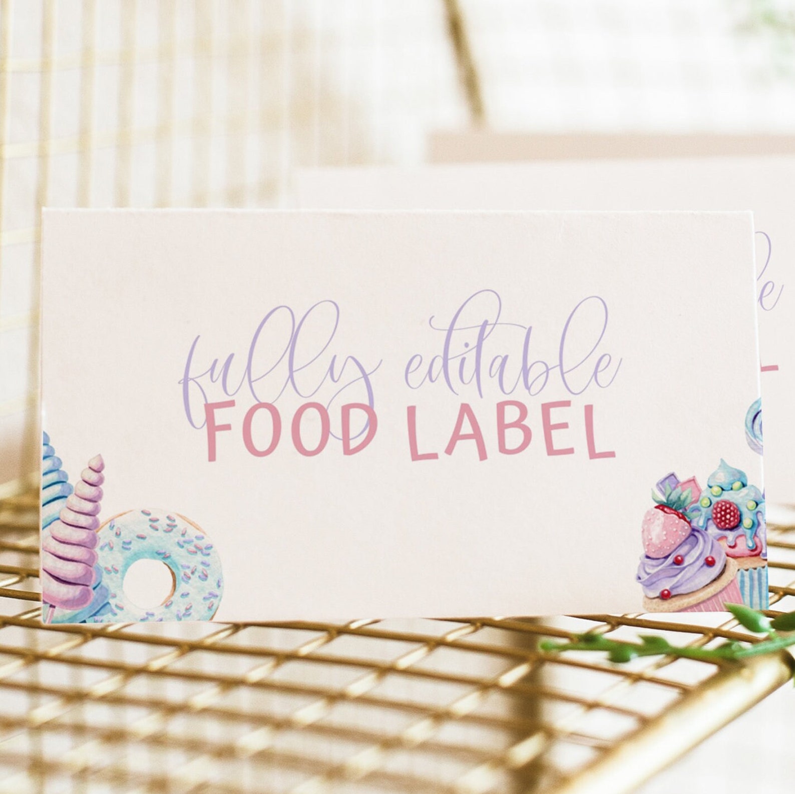 Editable Food Labels Sweet One Food Label Card Birthday Food - Etsy