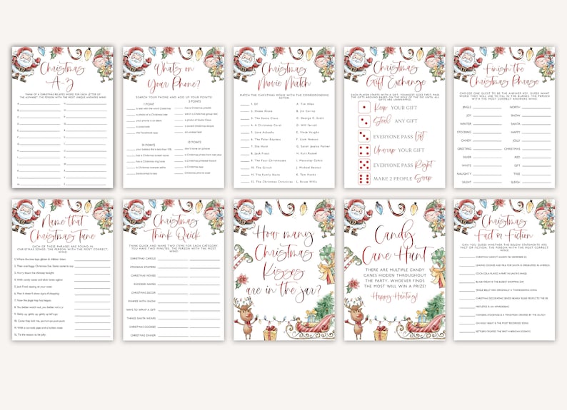 Fun Christmas Party Games Printable Holiday Games Christmas - Etsy