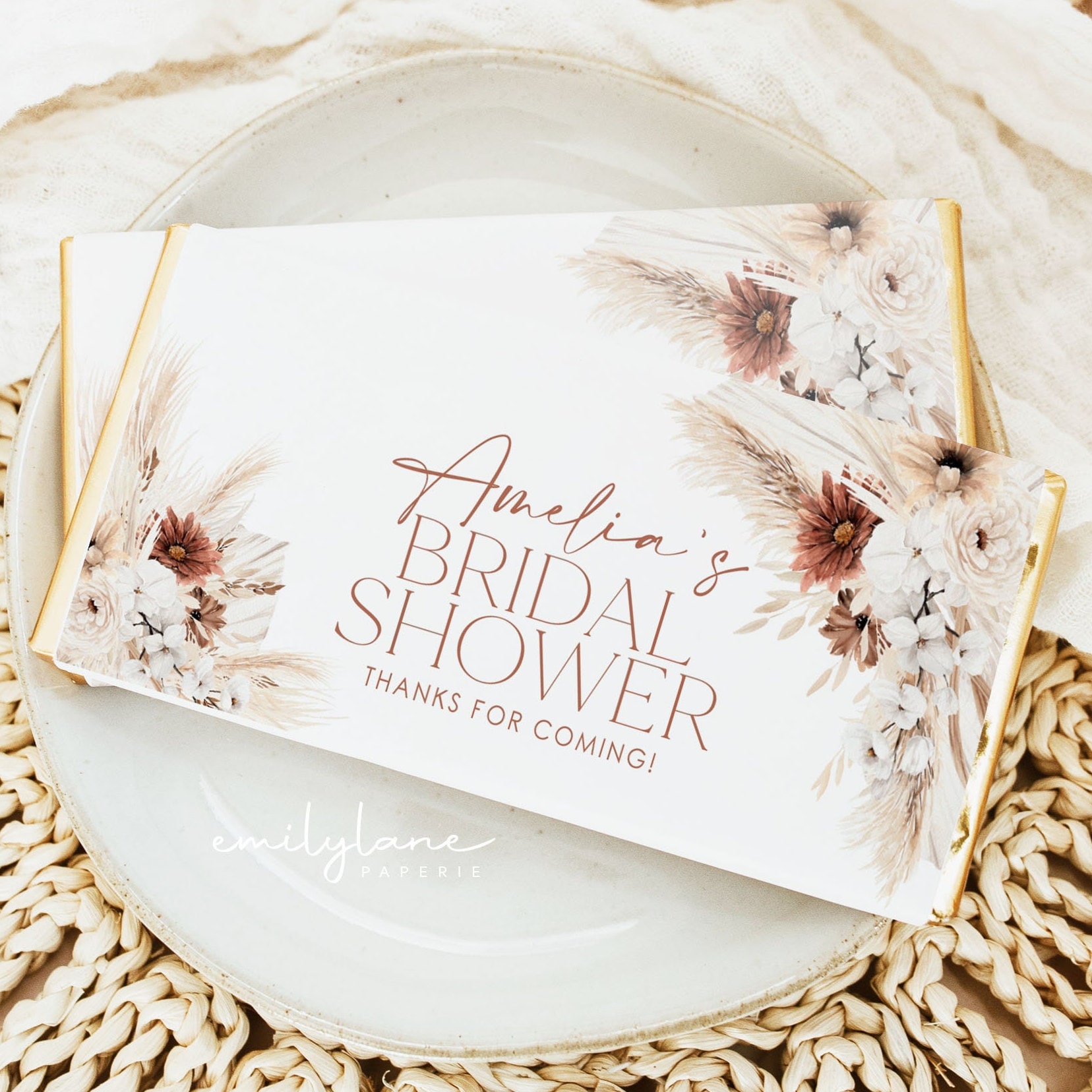 Boho Floral Chocolate Bar Wrapper Boho Candy Bar Wrapper - Etsy