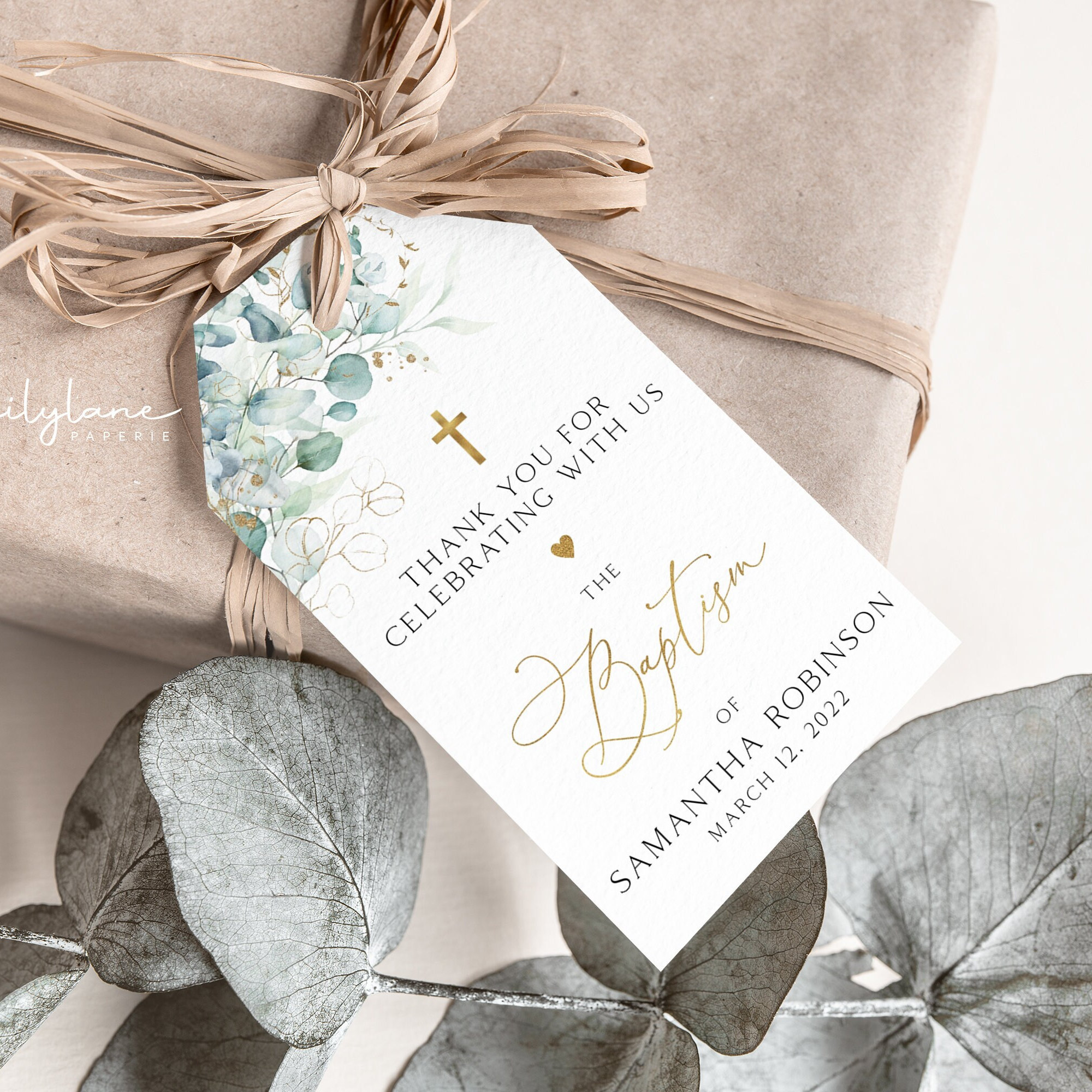 Baptism Favor Tags Editable Tags Christening Favor Tags | Etsy