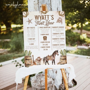 Rodeo 1st Birthday Milestone Sign, 1st Rodeo Milestone Board, First ...