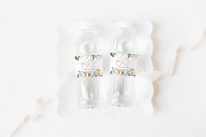 Wild One Water Bottle Label Safari 1st Birthday Water Label - Etsy