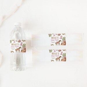 First Rodeo Water Bottle Label, Pink Western 1st Birthday Water Label ...