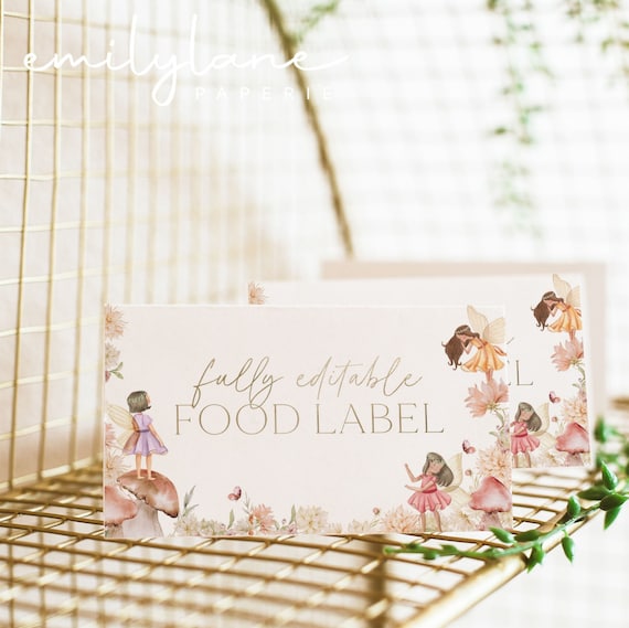 Fairy Food Labels Fairy Garden Food Label Card Fairy 1st - Etsy