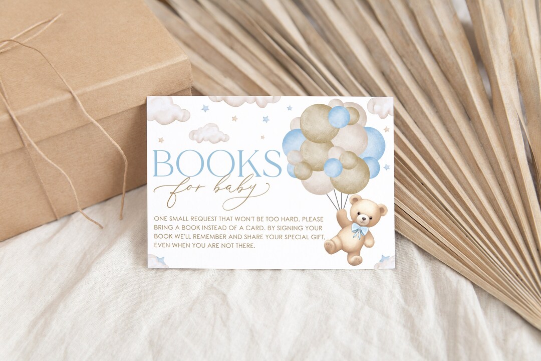 Bear Books for Baby Card Insert, Balloon Books for Baby Card Insert ...