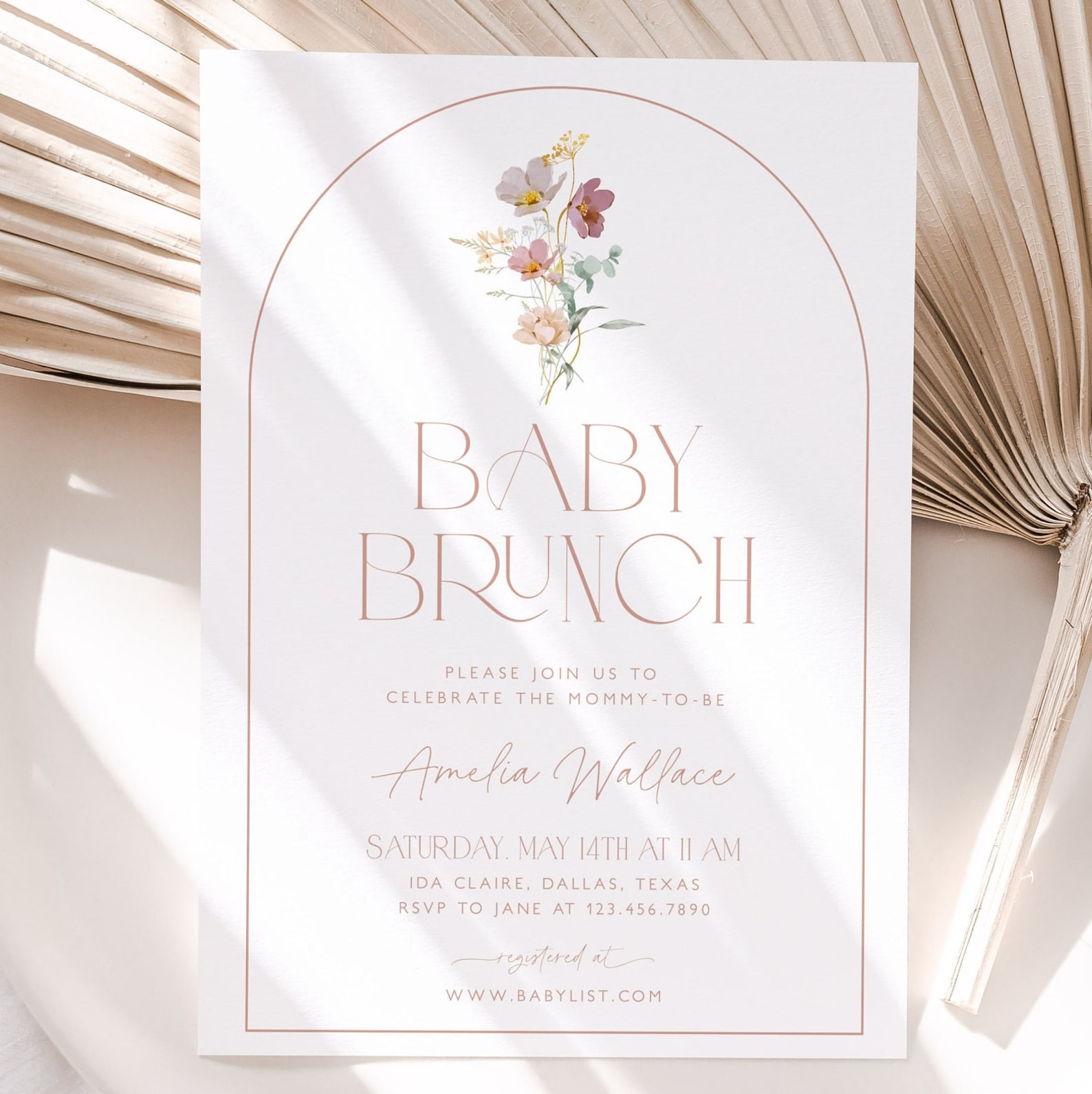 Baby Shower Invitation, Floral Spring Baby Shower Invite, Girl Baby ...