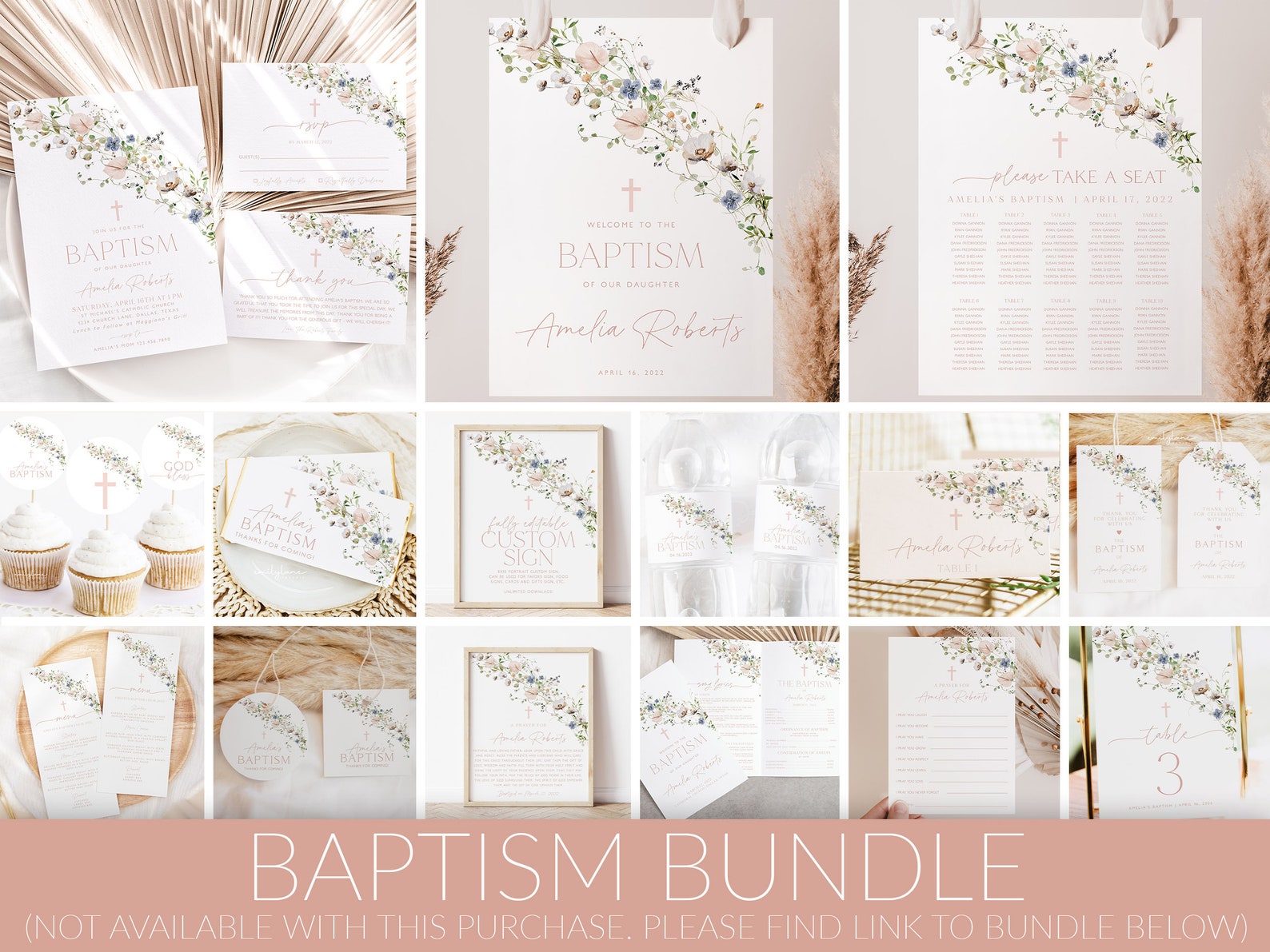 Baptism Programs Printable Christening Program Template - Etsy