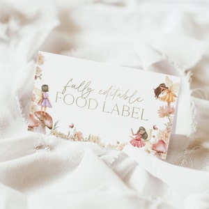 Fairy Food Labels, Fairy Garden Food Label Card, Fairy 1st Birthday ...