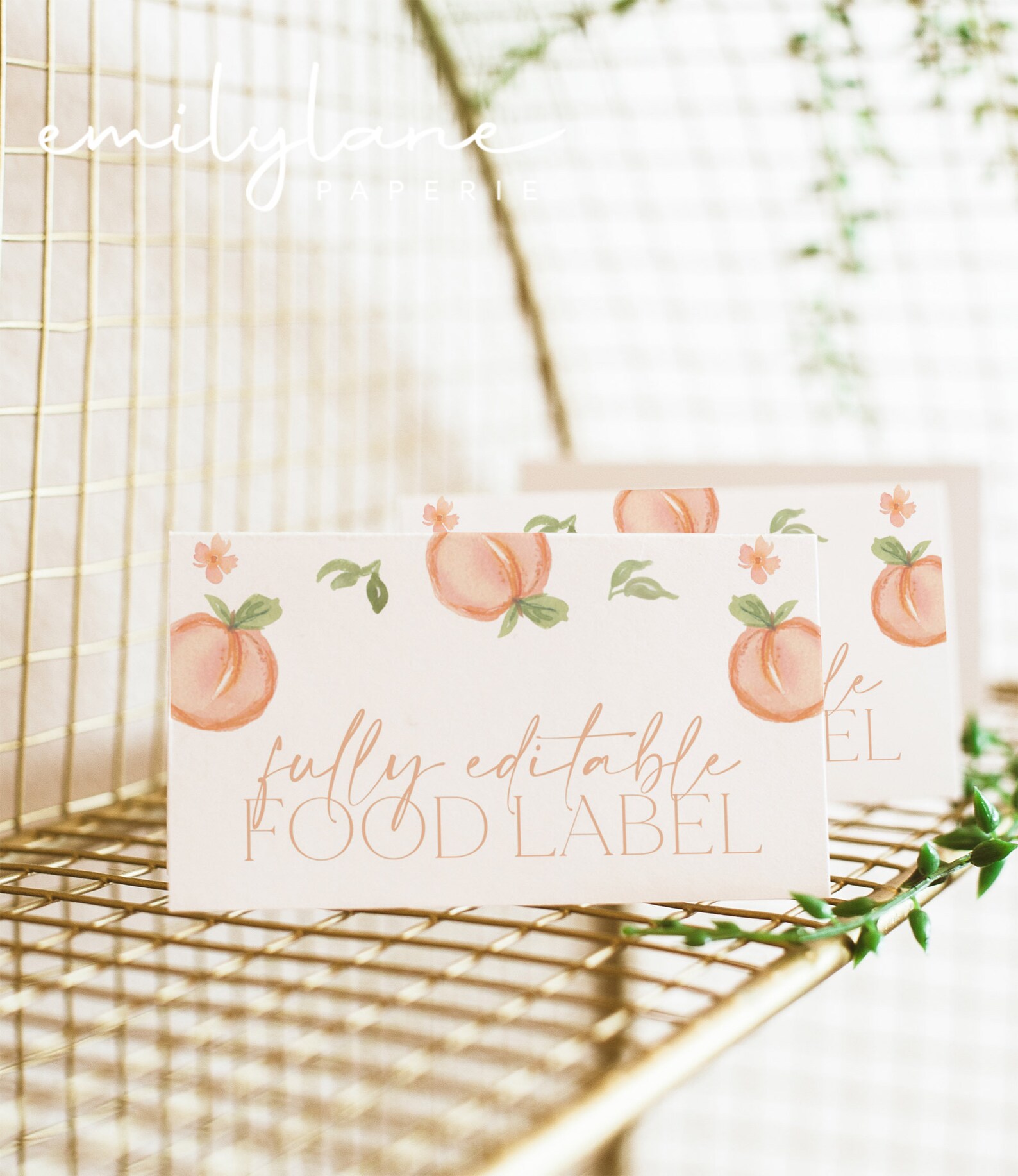 Editable Food Labels, Peach Food Label Card, Sweet as a Peach Birthday ...