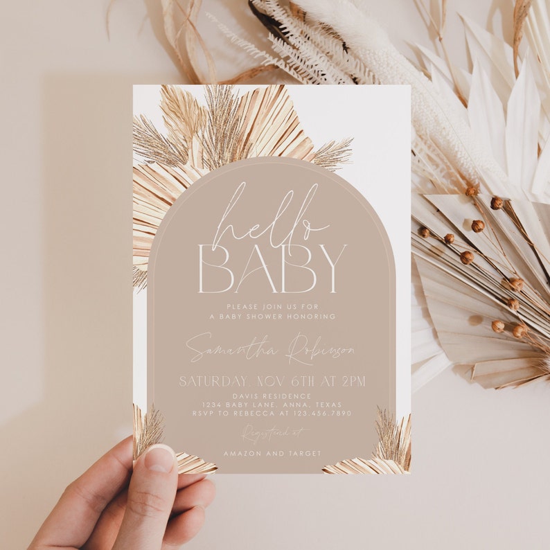 Boho Baby Shower Invitation Baby Shower Invite Gender - Etsy