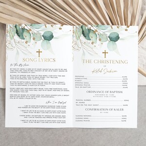 Baptism Programs, Printable Christening Program Template, Printable ...