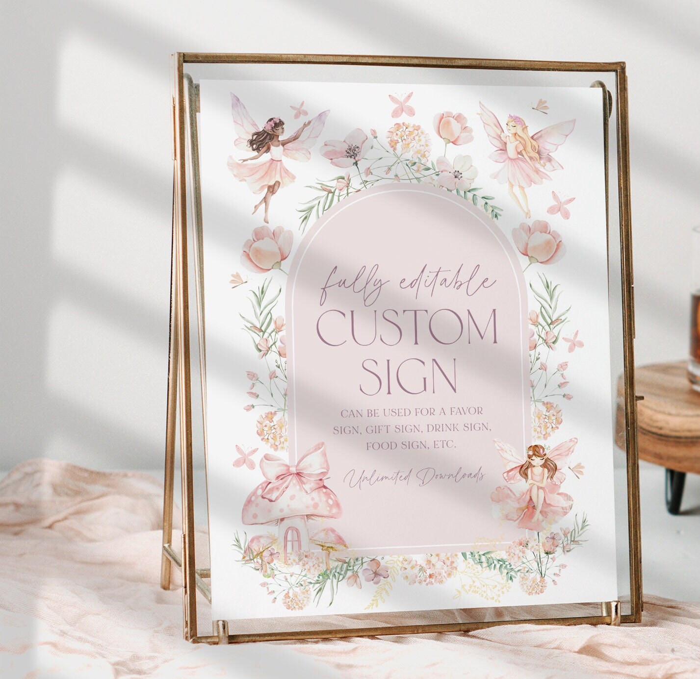 Fairy Custom Editable Sign, Boho Arch Fairy Custom 8x10 Sign, Fairy ...