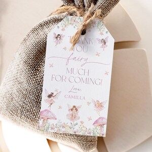 Fairy Birthday Favor Tag, Fairy Birthday Thank You Tag, Birthday Favor ...