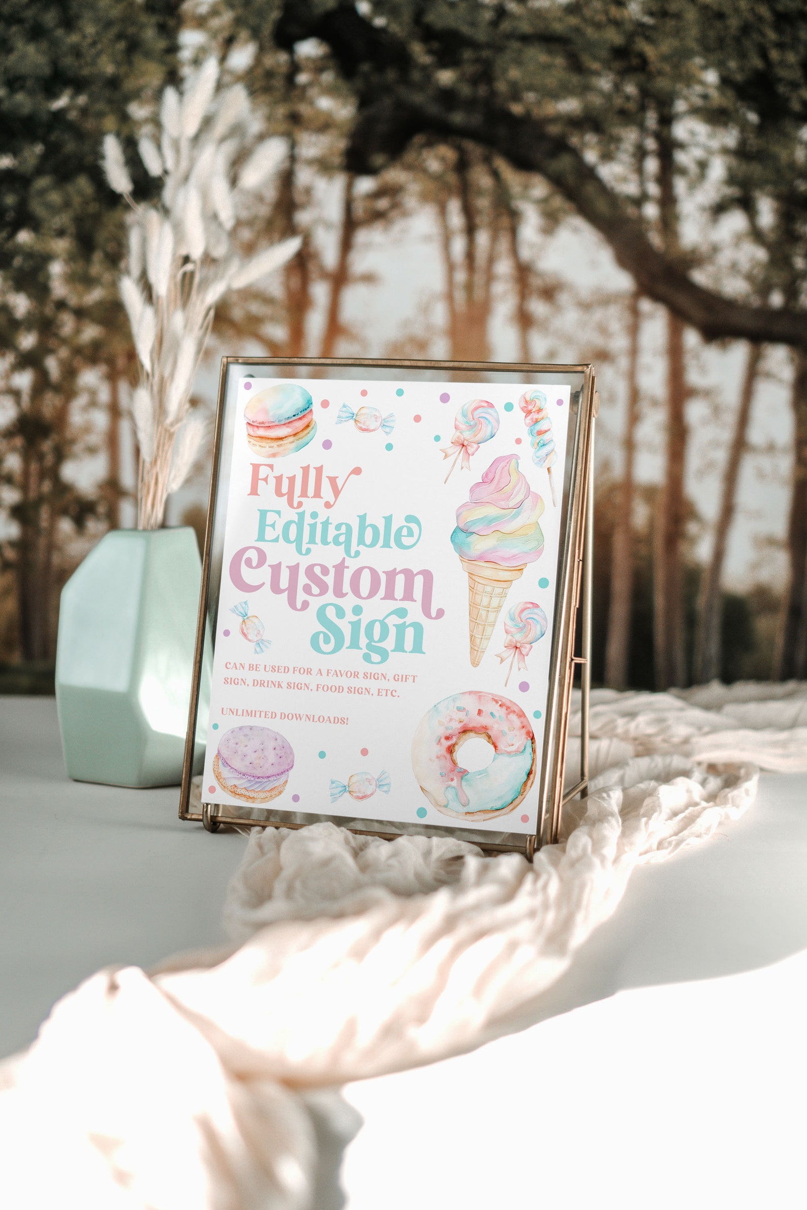 Custom Editable Sign, Pastel Candy Custom 8x10 Sign, Pastel Editable ...