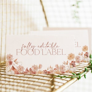 Thanksgiving Food Label Template, Printable Fall Food Tags, Holiday ...