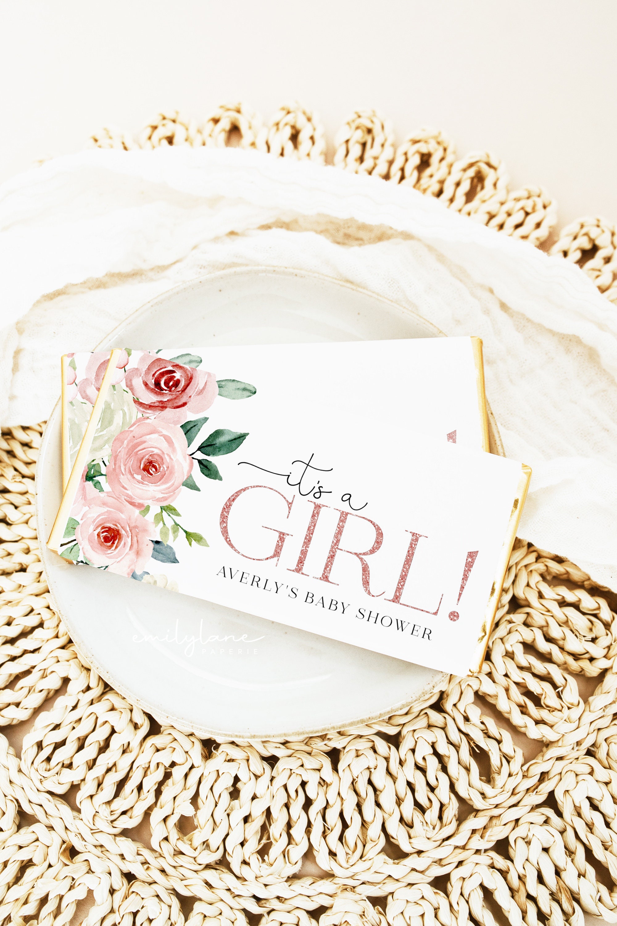 Pink Floral Chocolate Bar Wrapper Pink Candy Bar Wrapper | Etsy