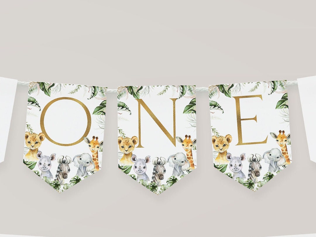 Wild One High Chair Banner Printable, 1st Birthday Banner for High ...
