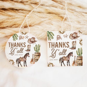 Western Thank You Favor Tag, 1st Rodeo Thank You Favor Tag, Rodeo 1st ...