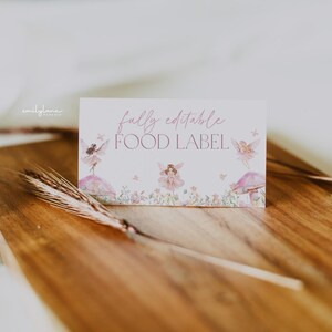 Fairy Food Labels, Fairy Garden Food Label Card, Fairy 1st Birthday ...