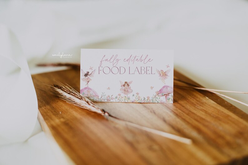 Fairy Food Labels, Fairy Garden Food Label Card, Fairy 1st Birthday ...