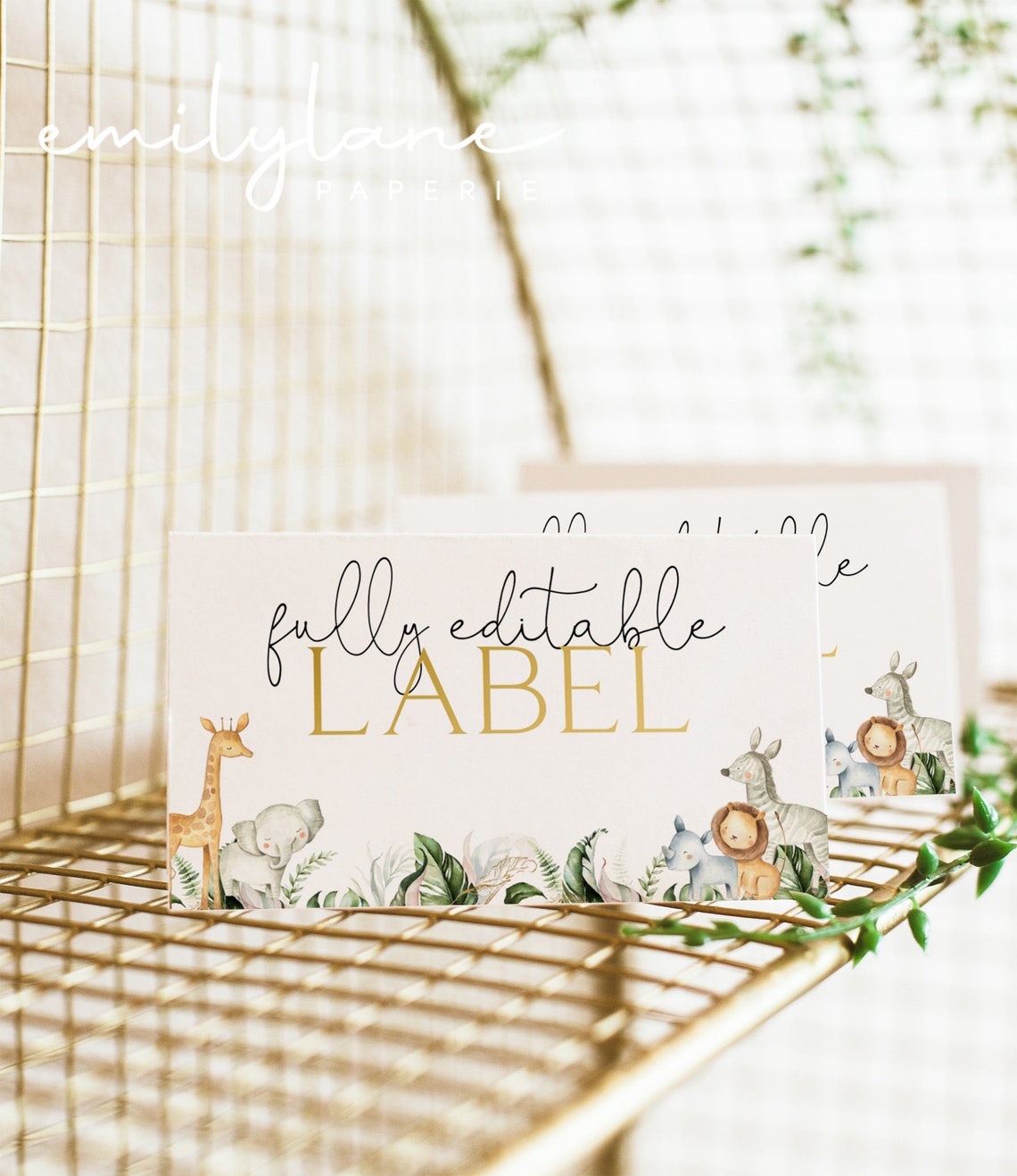 Editable Food Labels Wild One Food Label Card Safari - Etsy