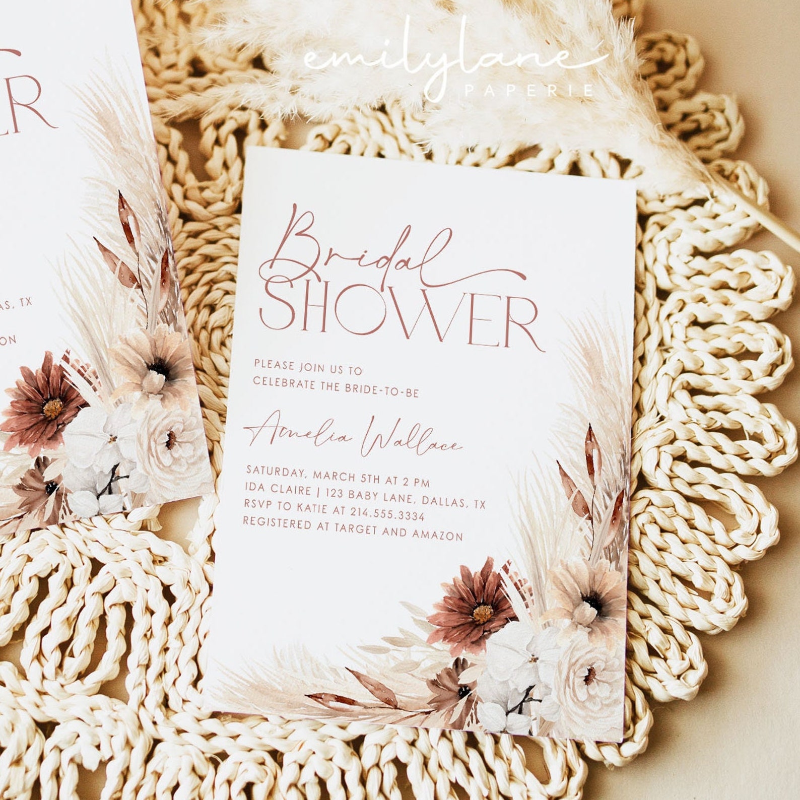 Boho Bridal Shower Invitation Floral Bohemian Bridal Shower - Etsy