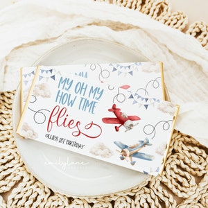 Airplane Chocolate Bar Wrapper, Red Airplane Candy Bar Wrapper Template ...