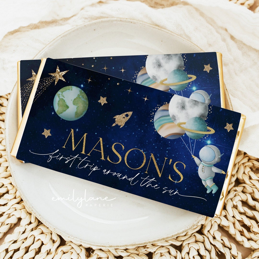 Outer Space Chocolate Bar Wrapper, First Trip Around the Sun Candy Bar ...