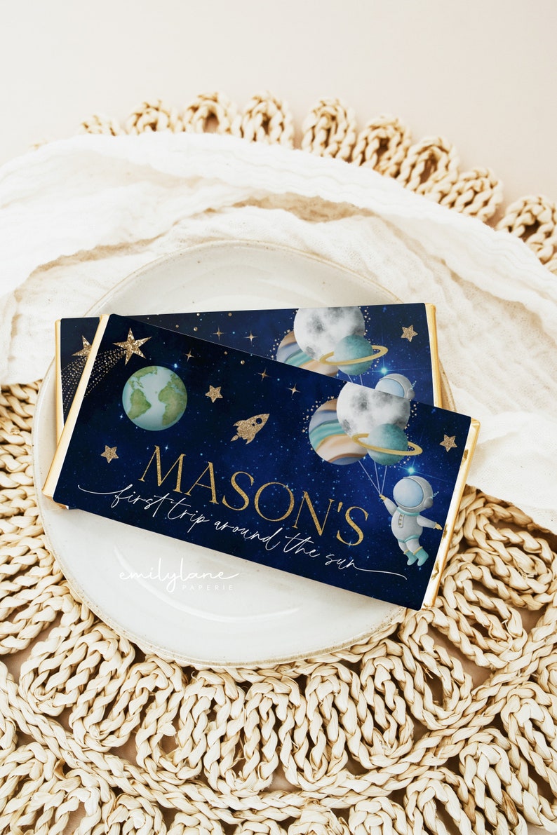 Outer Space Chocolate Bar Wrapper First Trip Around the Sun - Etsy