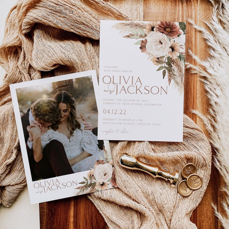 Boho Wedding Invitation Template Boho Wedding Invite Boho | Etsy