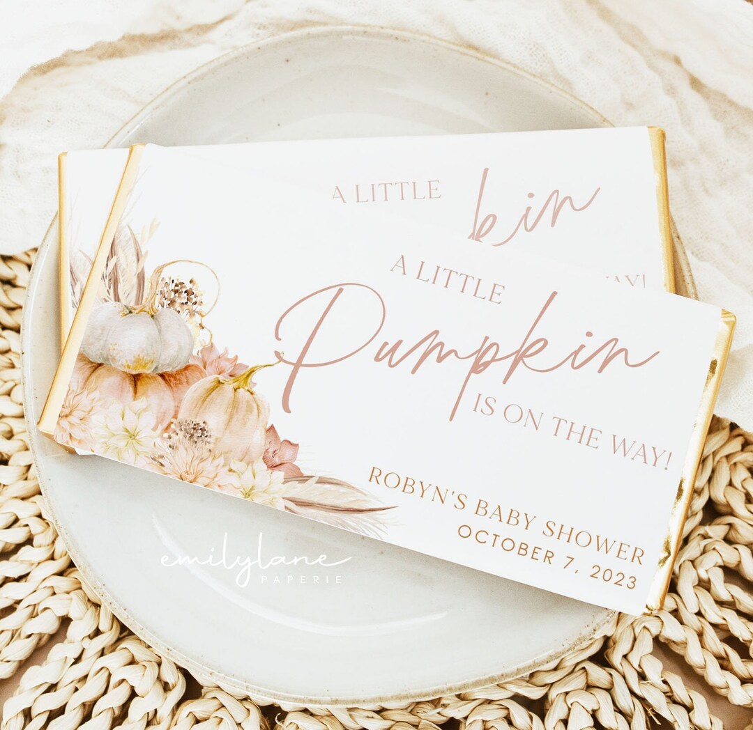 Pumpkin Chocolate Wrapper Printable, Boho Candy Bar Wrapper Template ...