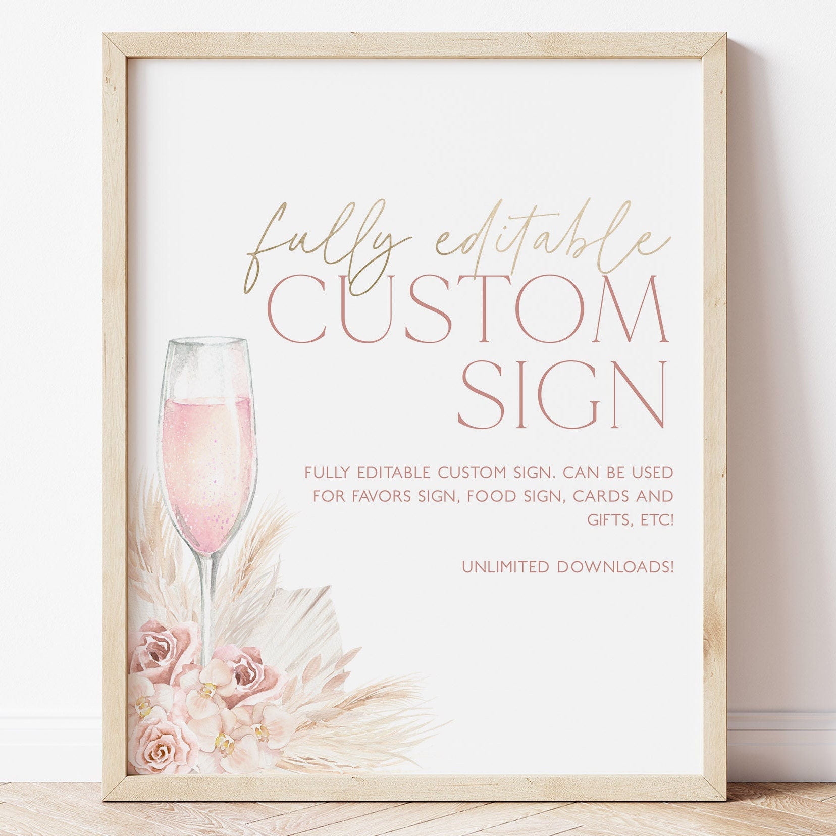 Boho Editable Custom Sign Boho Pink Custom Sign Pink Boho - Etsy