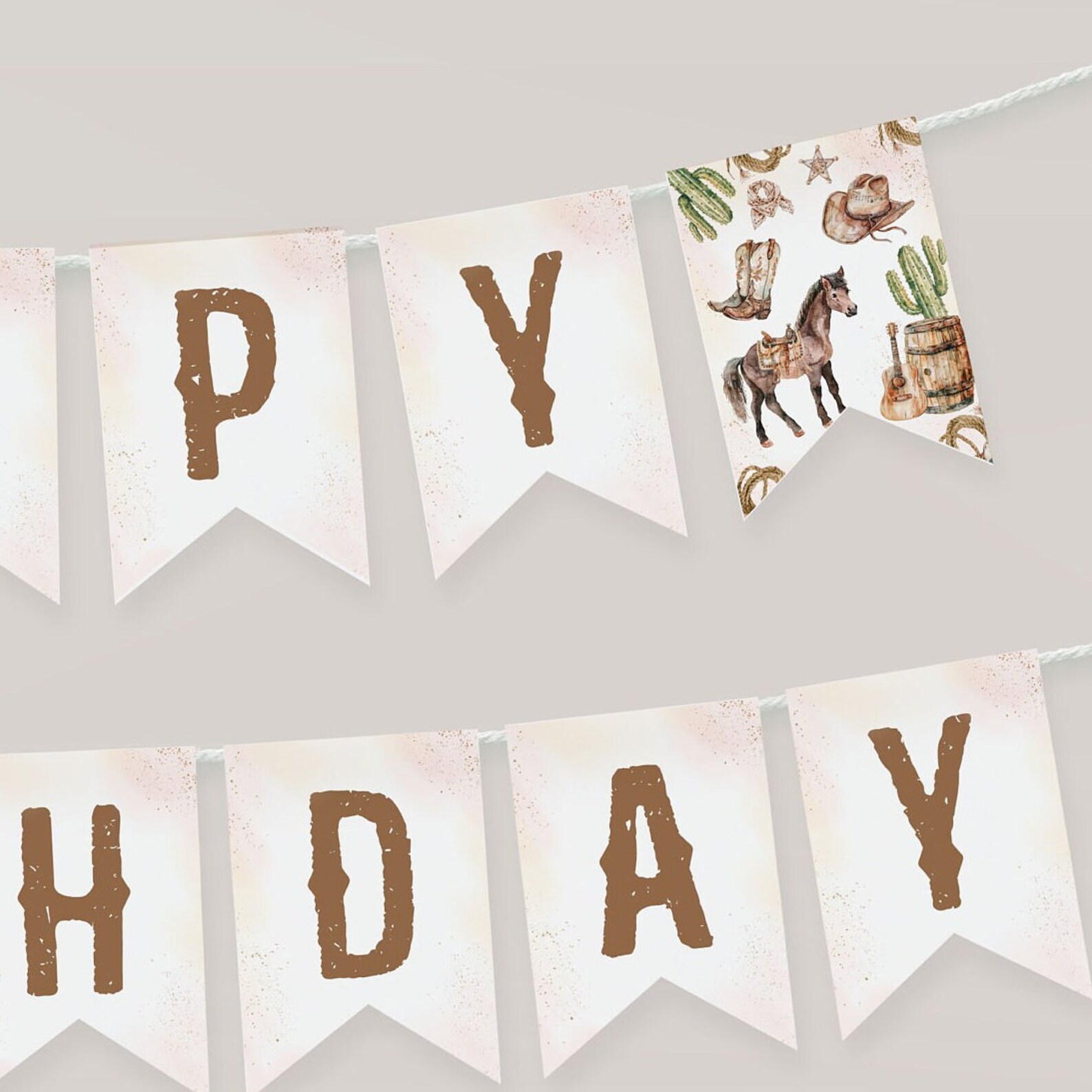 First Rodeo Happy Birthday Banner, Rodeo Westner Happy 1st Birthday ...