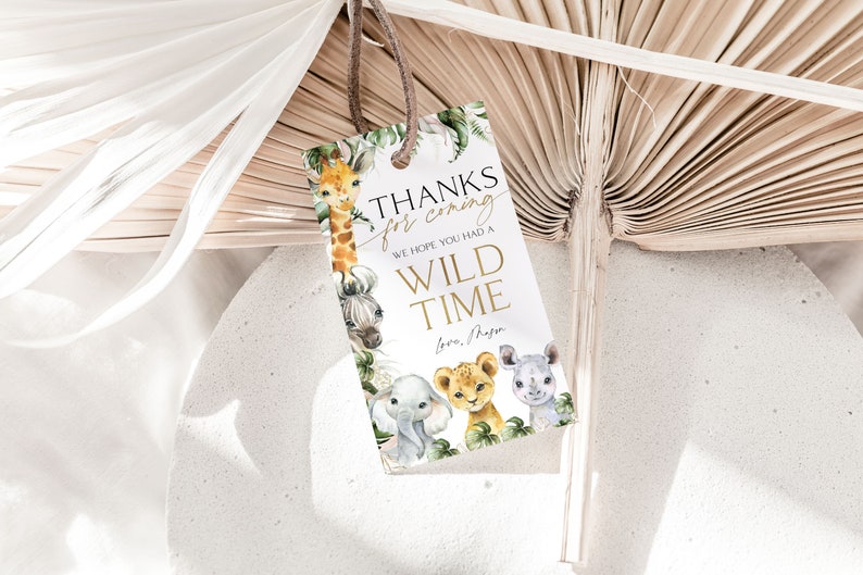 Wild One Birthday Favor Tag Wild One Thank You Tag Birthday - Etsy