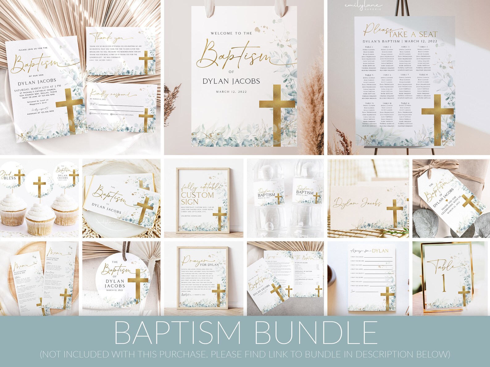 Baptism Menu Template Printable Christening Menu Template | Etsy