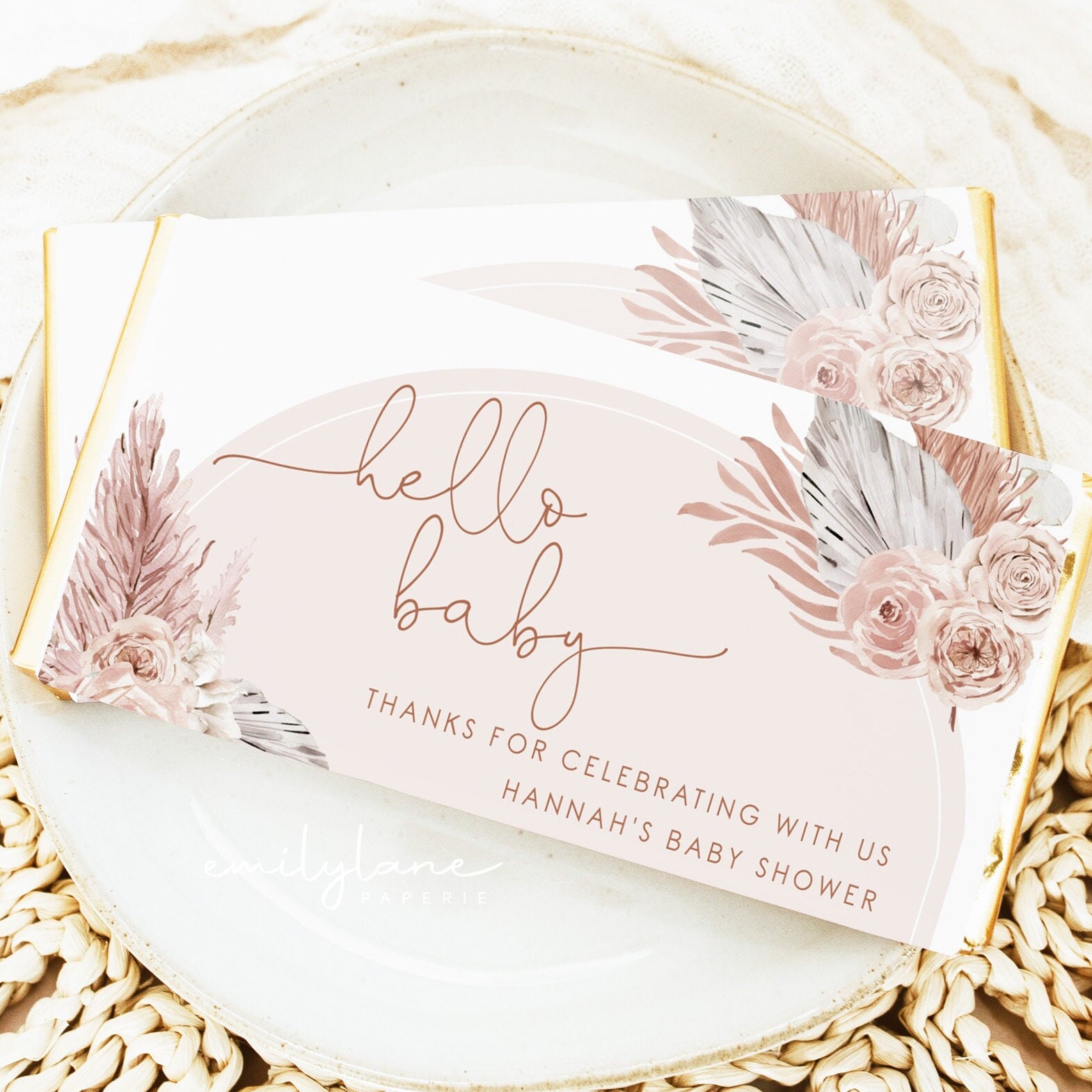 Boho Chocolate Bar Wrapper Pampas Grass Candy Bar Wrapper - Etsy