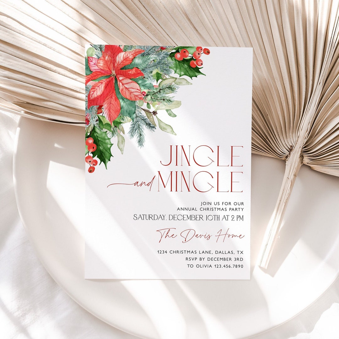 Christmas Party Invitation, Holiday Party Invitation Template ...