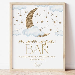 Blue Moon Stars Momosa Bar Sign, Over the Moon Mimosa Bar Sign, Twinkle ...