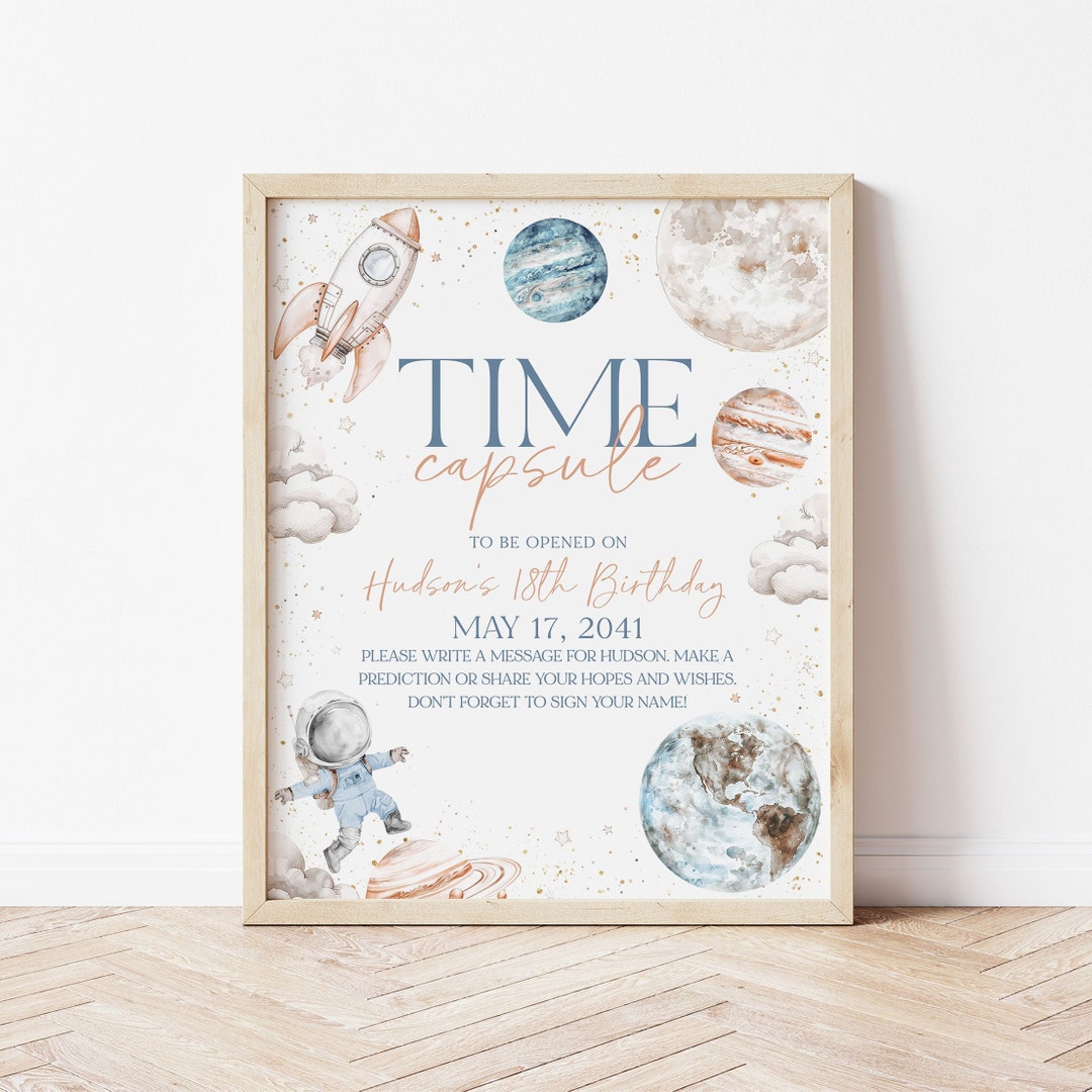 Outer Space Time Capsule, First Trip Around the Sun Birthday Time ...