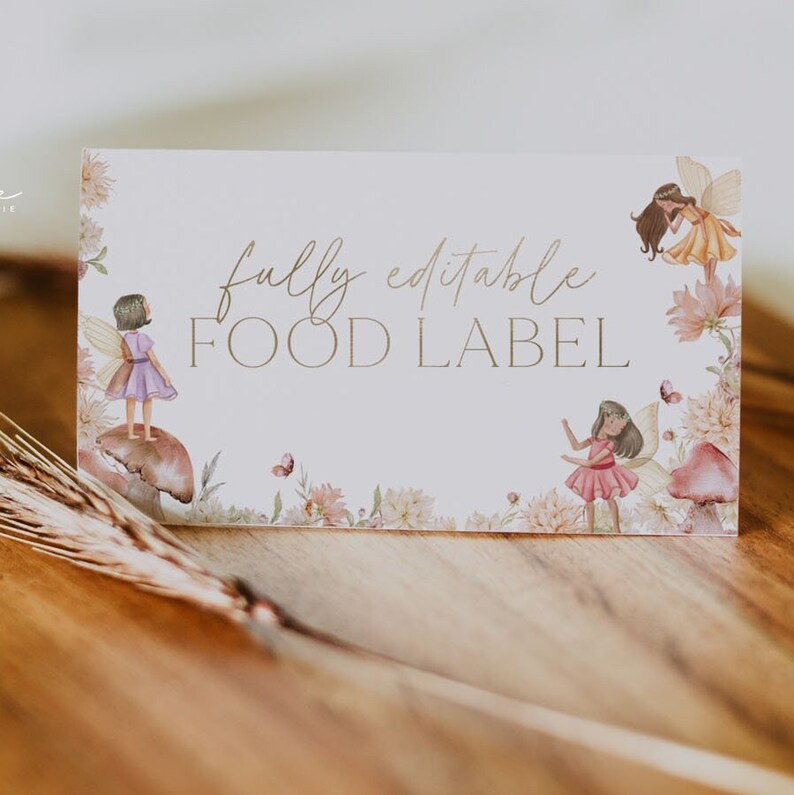 Fairy Food Labels Fairy Garden Food Label Card Fairy 1st - Etsy